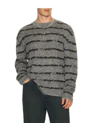 ALLSAINTS Dissolved Crew Neck Sweater Grey & Black
