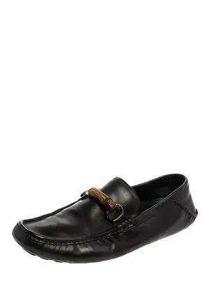Gucci Bamboo-detail Leather Loafers - Black