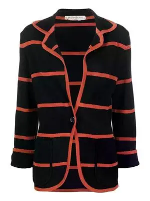 Saint Laurent Pre-owned 1970s Striped Blazer - Black