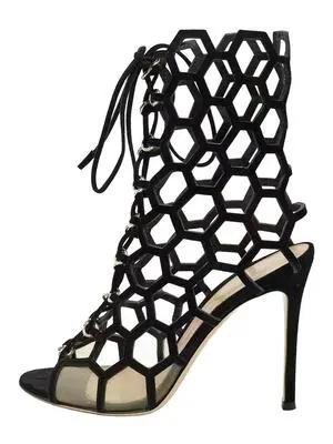GIANVITO ROSSI 100mm Cut-out Sandals - Black