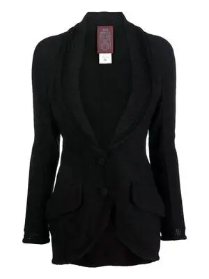 John Galliano 1990s Crochet Knit Blazer - Black
