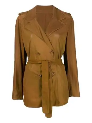 A.N.G.E.L.O. VINTAGE CULT 2000s Tied Waist Suede Jacket - Brown
