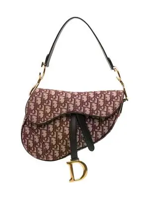 Dior 2018 Oblique Canvas Saddle Bag - Red