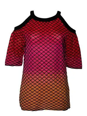 Missoni Diamond-pattern Open-shoulder Top - Red