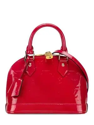 LOUIS VUITTON Monogram Vernis Alma Bb Satchel - Red