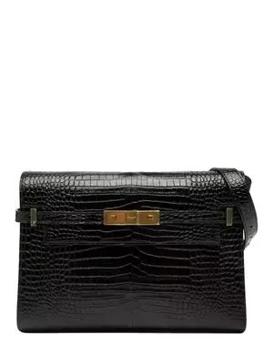 SAINT LAURENT Saint Laurent Pre-Owned Medium Shiny Croc Embossed Manhattan Shoulder Bag