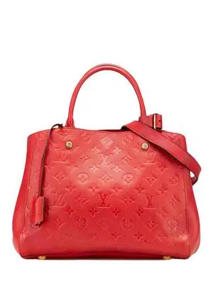 LOUIS VUITTON Monogram Empreinte Montaigne Mm Satchel - Red