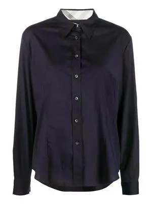 Burberry Long-sleeved Button-up Shirt - Purple