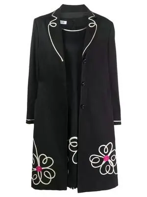Moschino 2000s Floral-motif Dress And Coat Set - Black