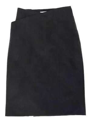 Gianfranco Ferre 1980s Wool Midi Skirt - Grey