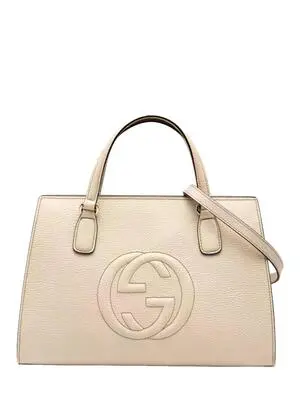 Gucci Leather Soho Satchel - White
