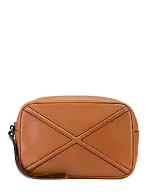 Loewe Leather Puzzle Clutch Bag - Brown