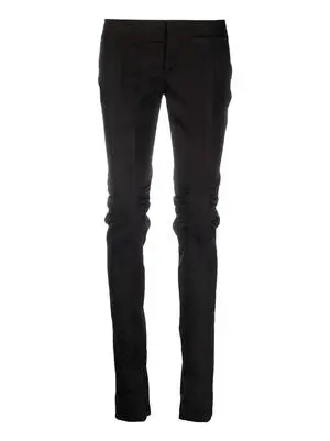 Gucci 2000s Gathering-detailed Low-rise Trousers - Brown