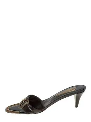 GIUSEPPE ZANOTTI Leather Buckle Sandals - Brown