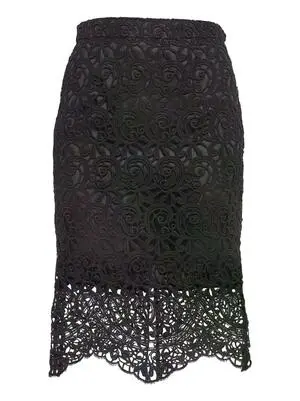 Burberry Embroidered Pencil Skirt - Black
