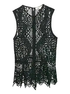 SIMKHAI Lace Peplum Top