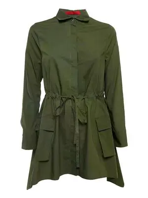 Carolina Herrera Drawstring Asymmetric Coat - Green