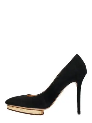 CHARLOTTE OLYMPIA 110mm Debbie Platform Suede Pumps - Black