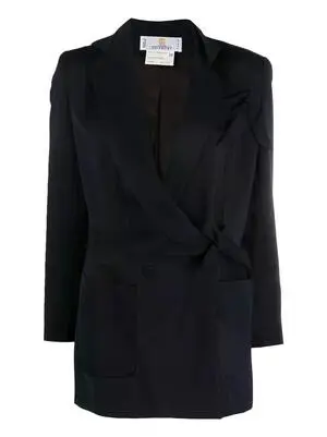 Givenchy 1990s Bow-detail Double-breasted Blazer - Blue