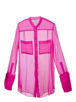 Adam Lippes Silk Button-front Shirt - Pink