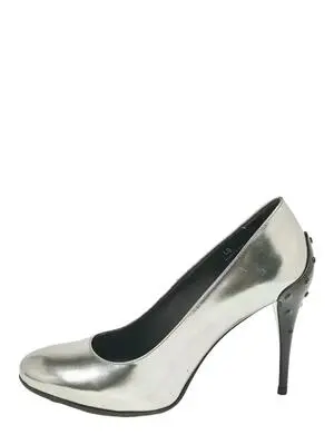 TOD'S Vintage 120mm Leather Pumps - Silver