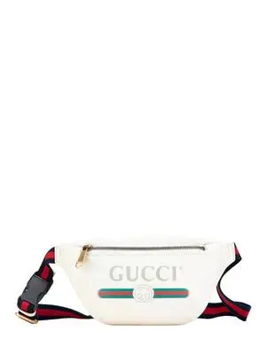 Gucci Leather Logo Belt Bag - White