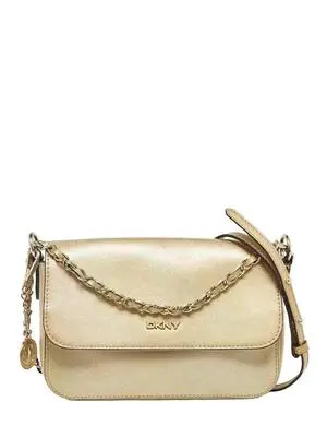 Dkny Leather Crossbody Bag - Gold