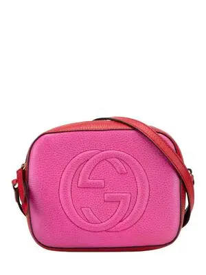 Gucci Small Bicolor Leather Soho Disco Crossbody Bag - Pink