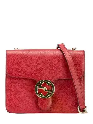 Gucci Calfskin Interlocking G Crossbody Bag - Red