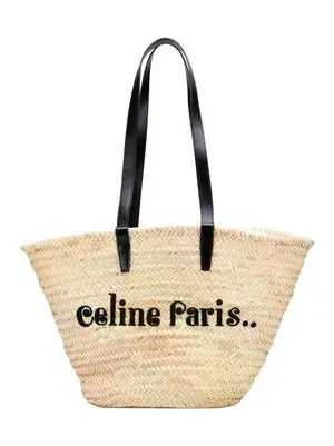 Celine Raffia Classic Panier Tote - Brown