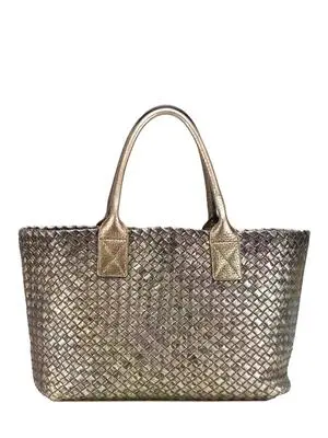 Bottega Veneta Pre-owned Intreccio Cabat Tote Bag - Gold