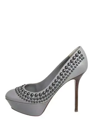 SERGIO ROSSI 120mm Leather Heeled Pumps - Grey