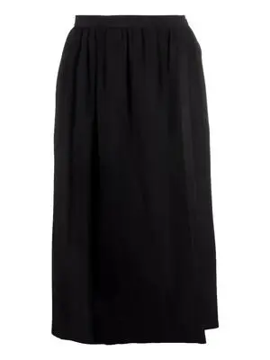 Saint Laurent 1970s High-waisted Silk Skirt - Black