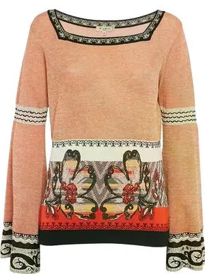 Etro Bell Sleeves Paisley Sweater - Orange