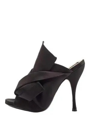 N°21 120mm Knotted Satin Sandals - Black