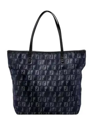 Fendi 2000-2010 Zucchino Denim Tote Bag - Blue