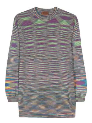 Missoni 1990s Striped Wool-blend Jumper - Purple