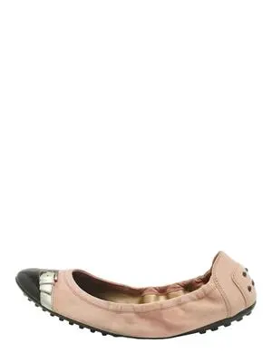 TOD'S Patent Leather Buckled Ballet Flats - Pink