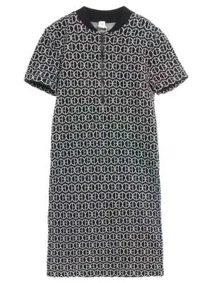 Hermès 2010s Patterned Half-zip Dress - Black