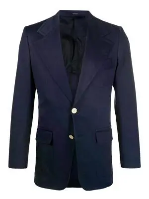 Saint Laurent Notched Lapels Single-breasted Blazer - Blue