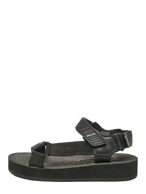 PRADA Logo-Print Flat Sandals
