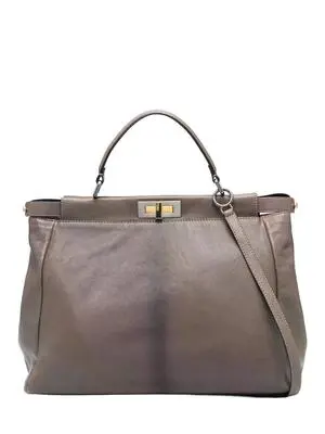 Fendi 2010s Peekaboo Leather Tote Bag - Brown