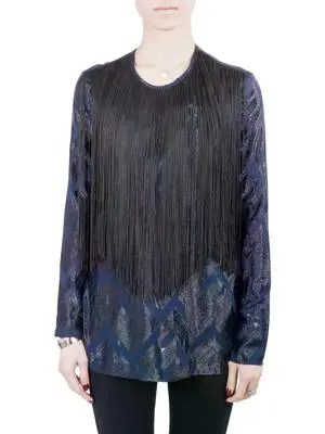 Yigal Azrouël Fringed Blouse - Blue
