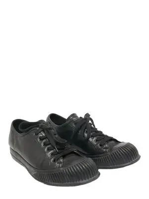 Prada Leather Lace-up Sneakers - Black