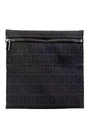 Fendi Zucchino Canvas Pouch - Black