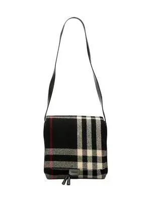 BURBERRY Burberry Mega Check Wool Shoulder Bag