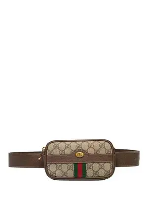 Gucci Gg Supreme Ophidia Belt Bag - Brown