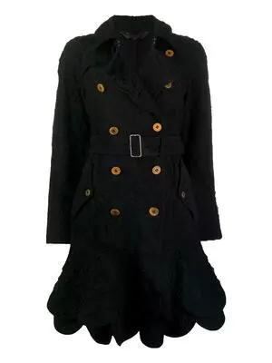 Comme Des Garçons 2000s Quilted Double-breasted Coat - Black