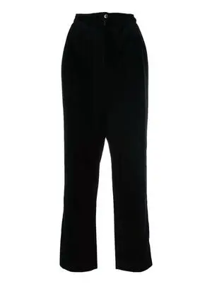 Valentino Garavani 1980s Velvet Straight-leg Trousers - Black