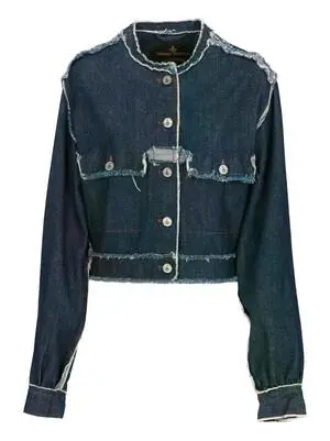 VIVIENNE WESTWOOD 2000s Distressed Denim Jacket - Blue